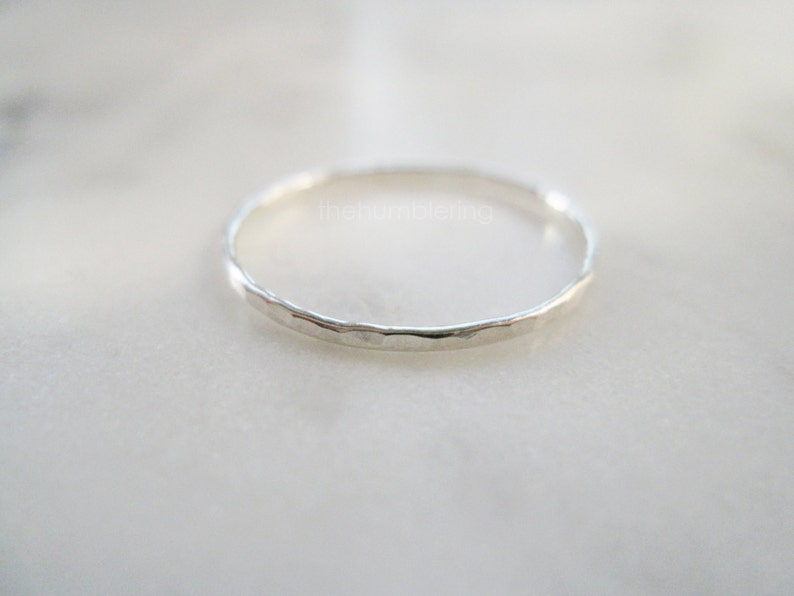 Thin Sterling Silver Ring //silver Stacking Ring Hammered - Etsy Canada