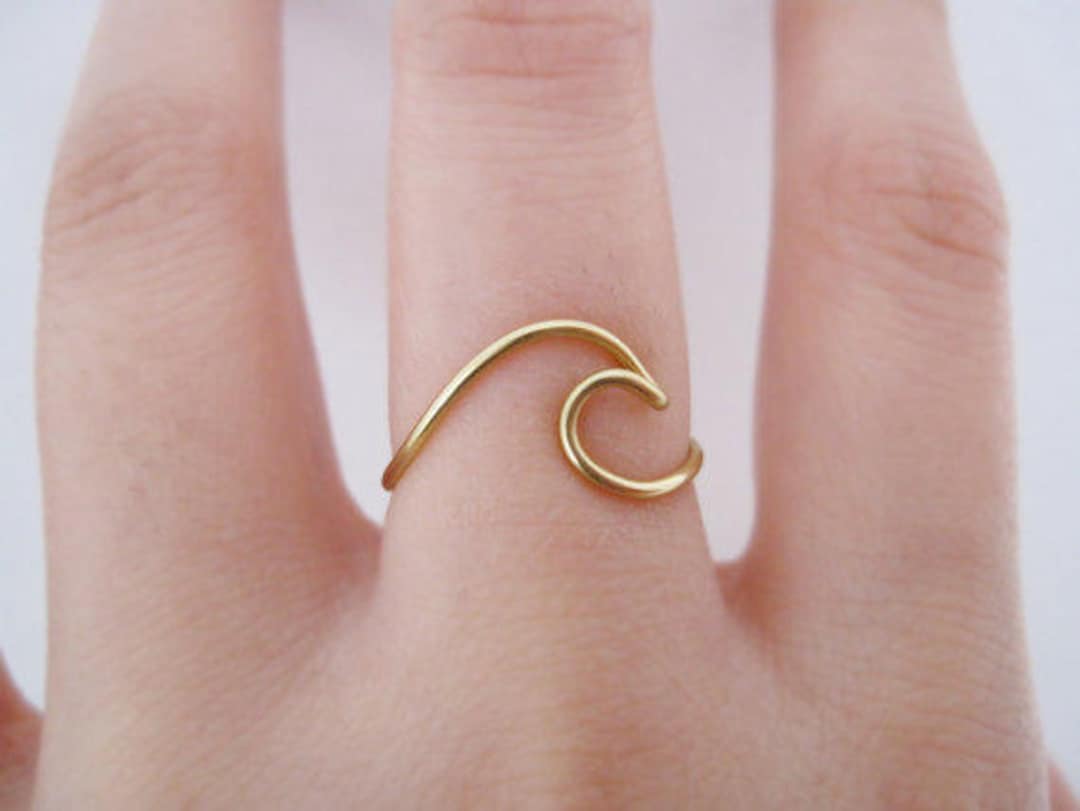 Wave Ring// Gold Wave Ring, Ring Wave, Ocean Ring, Surf Ring,wire Ring ...