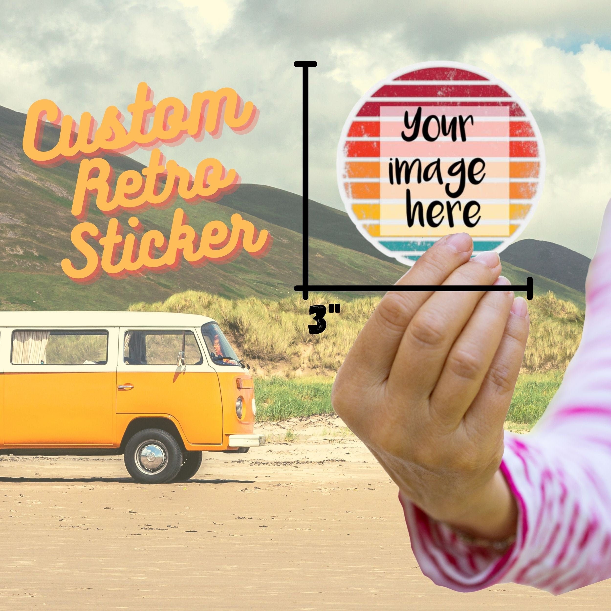 Custom Retro Sun Sticker Personalized Sticker Groovy Retro | Etsy