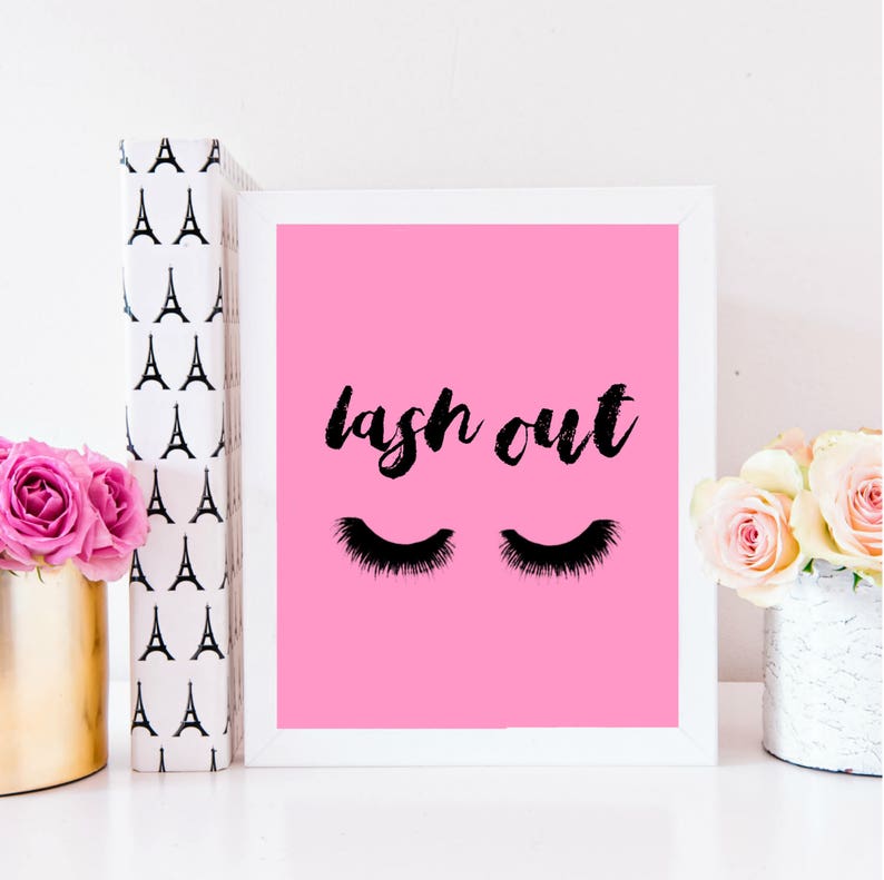 Lash Out 8x10 Funny Eyelashes Print Makeup Art Print, Lashes Art ...