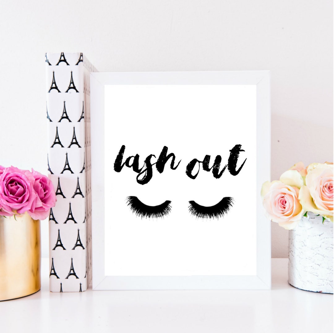 Lash Out 8x10 Funny Eyelashes Print Makeup Art Print, Lashes Art ...