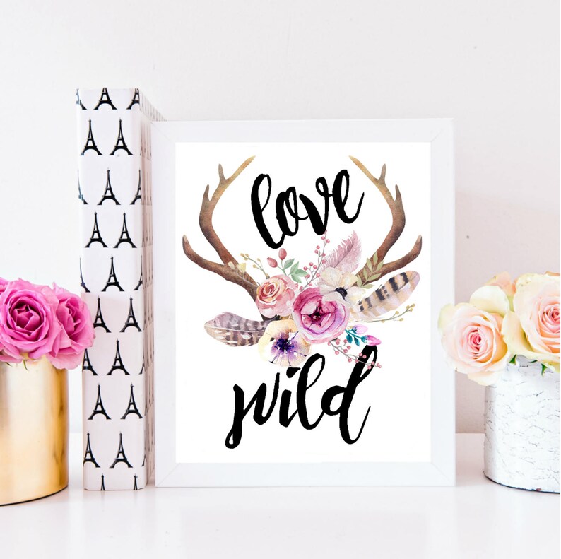 Love Wild 8x10 Printable Home Wall Decor, Instant Download Nursery ...
