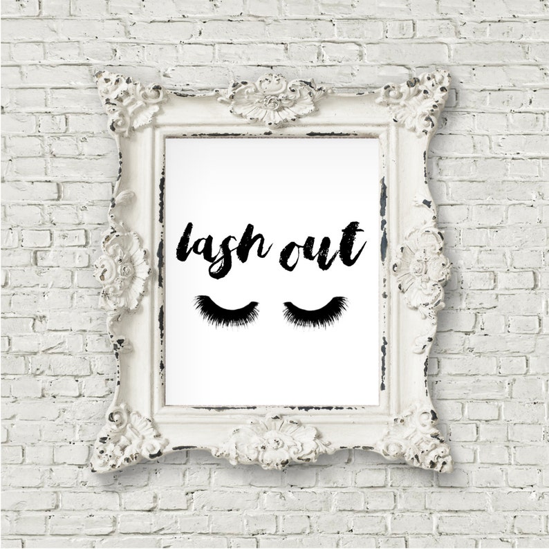 Lash Out 8x10 Funny Eyelashes Print Makeup Art Print, Lashes Art ...