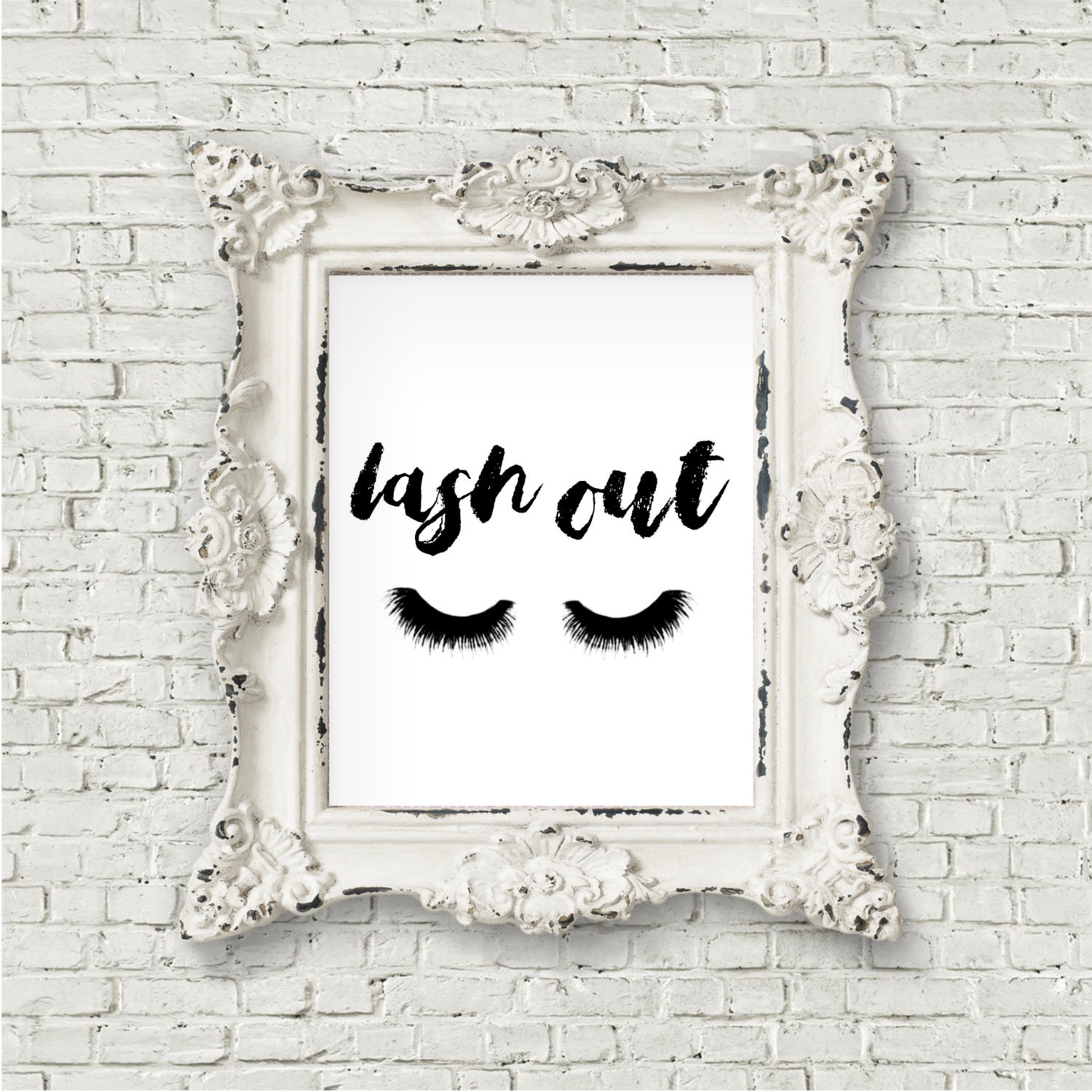 Lash Out 8x10 Funny Eyelashes Print Makeup Art Print, Lashes Art ...