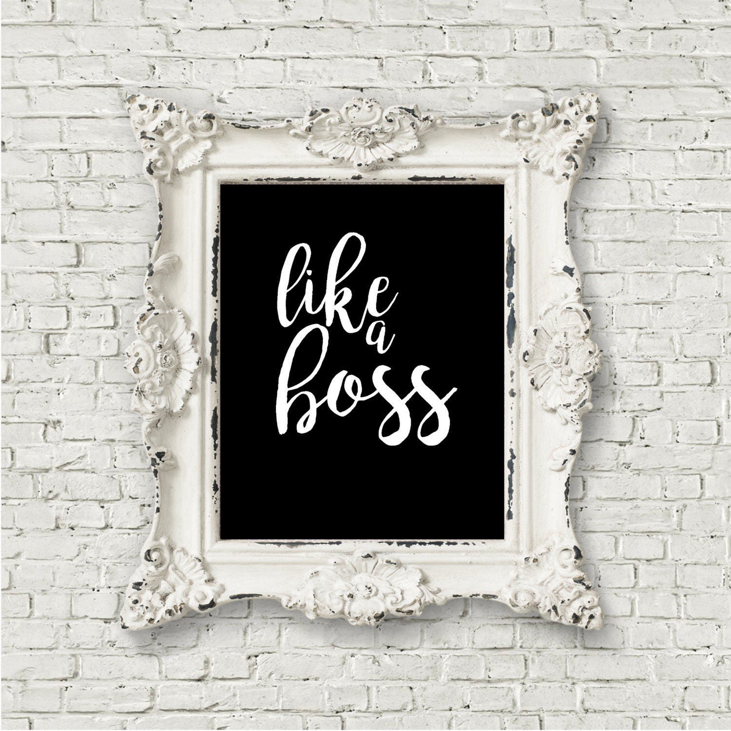 Like A Boss 8x10 Printable Home Office Decor Inspirational Art Positive ...