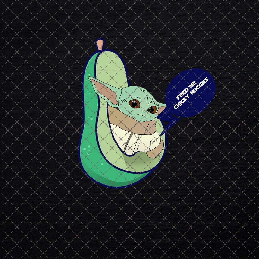 Feed Me Chicky Nuggies Baby Yoda Avocado Png, the Mandalorian Png ...