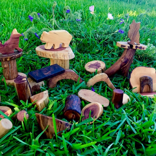 Tree Blocks Forest Friends 32pc | Etsy