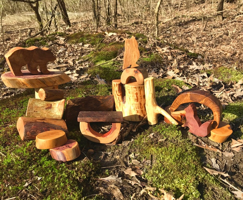 Tree Blocks Forest Friends 60pc - Etsy