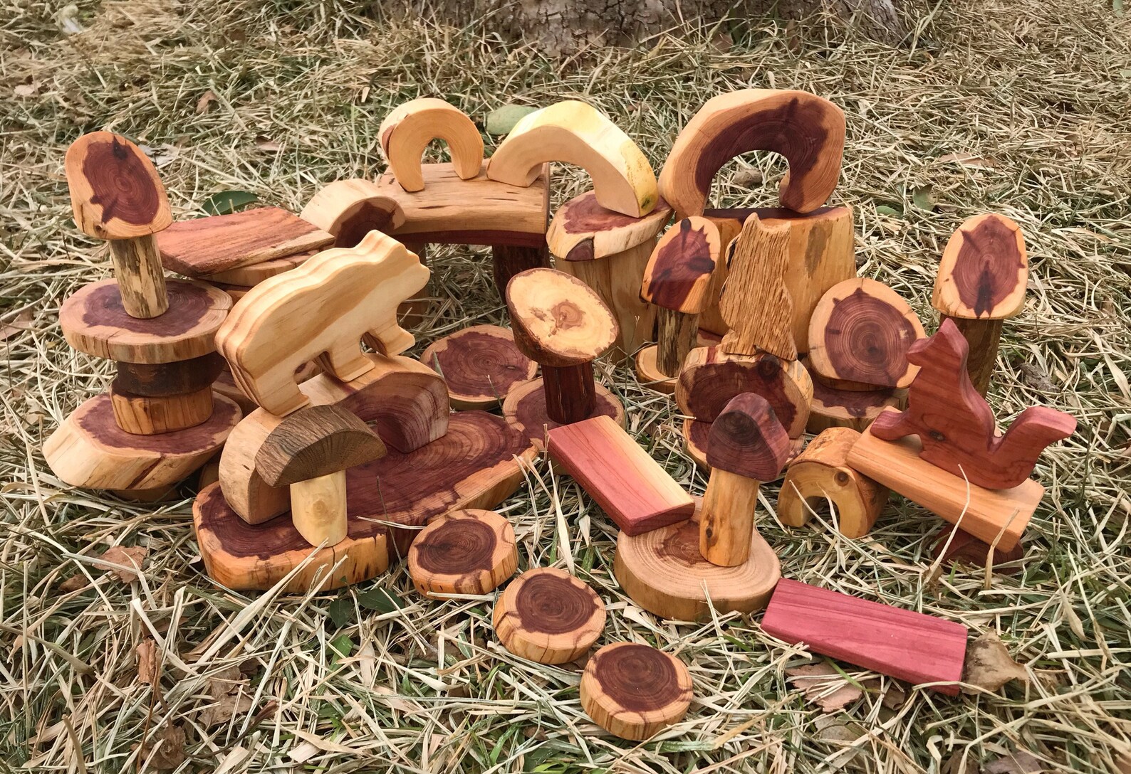 Tree Blocks Forest Friends 60pc - Etsy