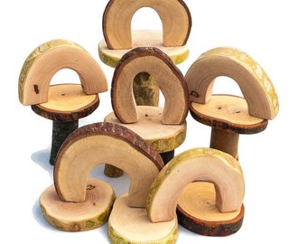 20 Natural Tree Building Blocks Montessori Inspired Wooden Toy - Etsy
