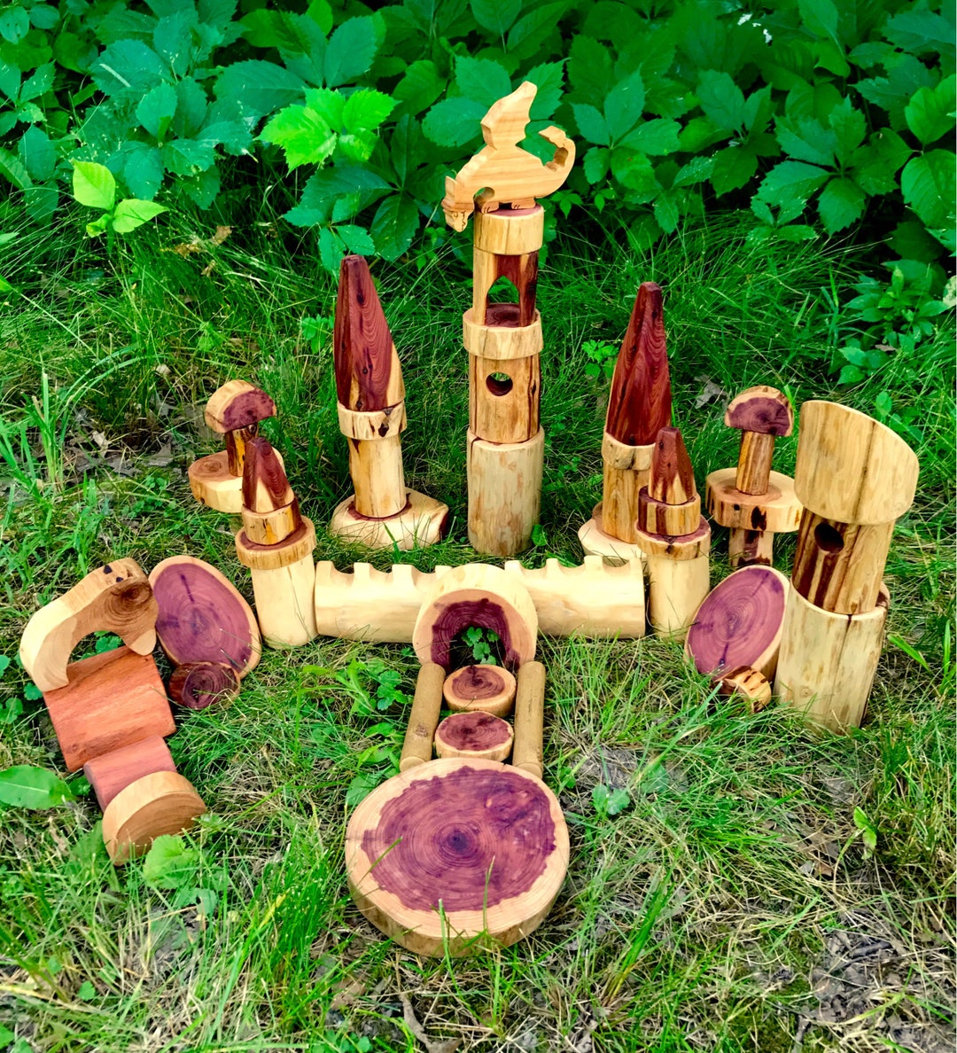 Castle Tree Block Castle Set 50pc - Etsy