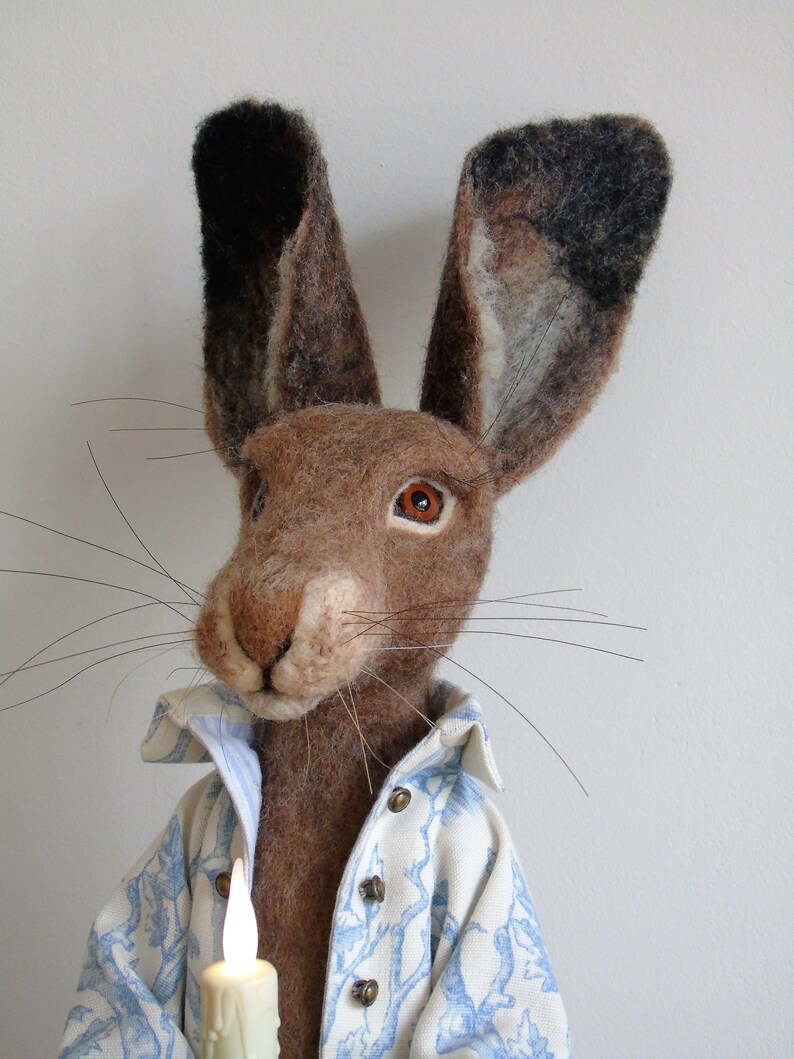 Needle Felted Hare Felt Sculpture Felt Animal Jack Rabbit | Etsy