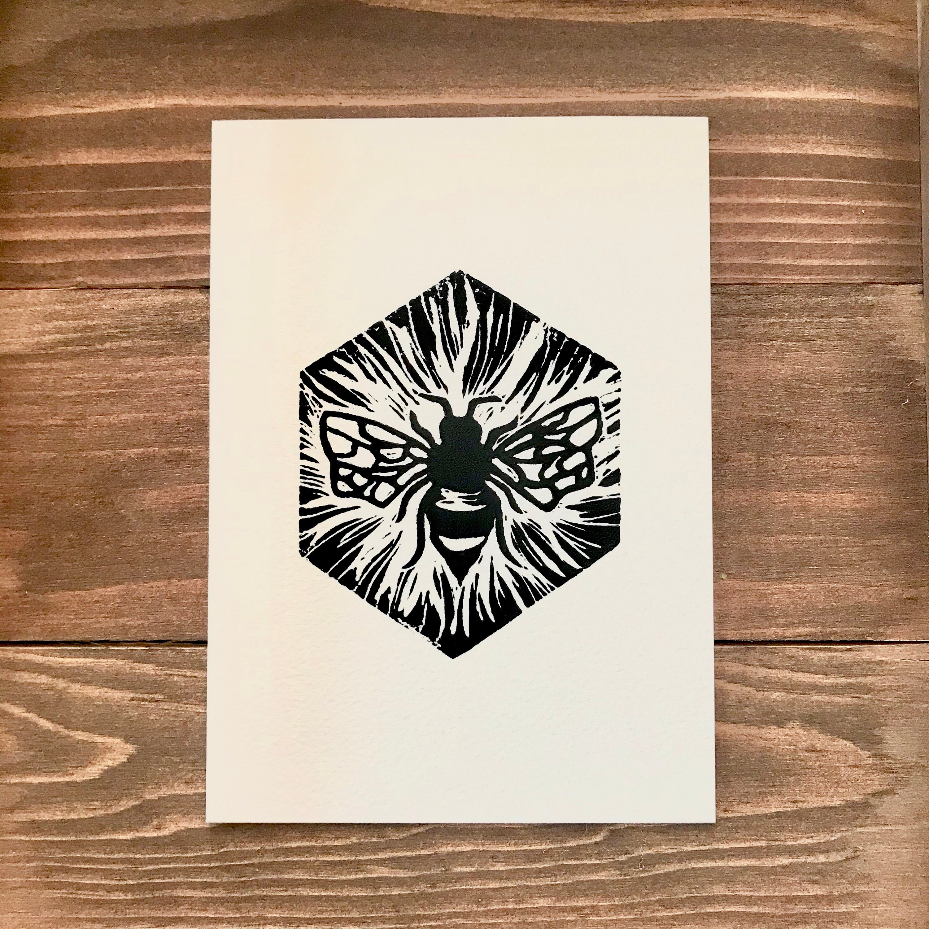 Bee Print | Bee Picture | Bee Art | Bee Wall Print | Bee Image | Lino ...