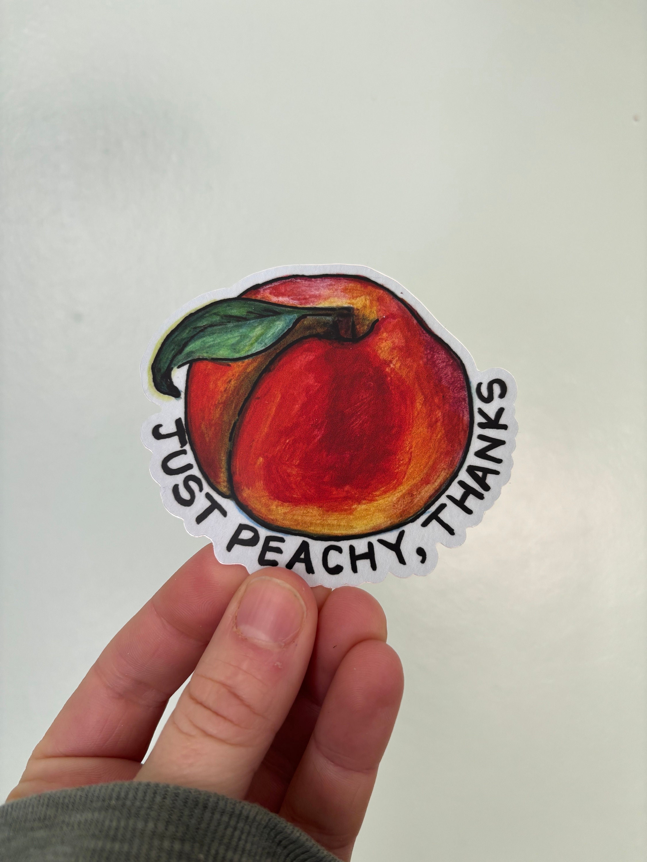 Just Peachy Peach Fruit Sticker Decal - Etsy