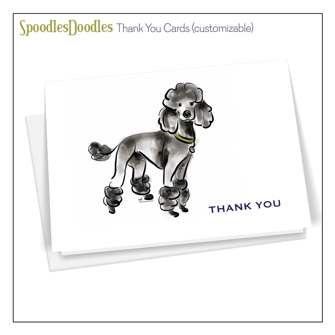 Poodle Thank You Cards - Etsy
