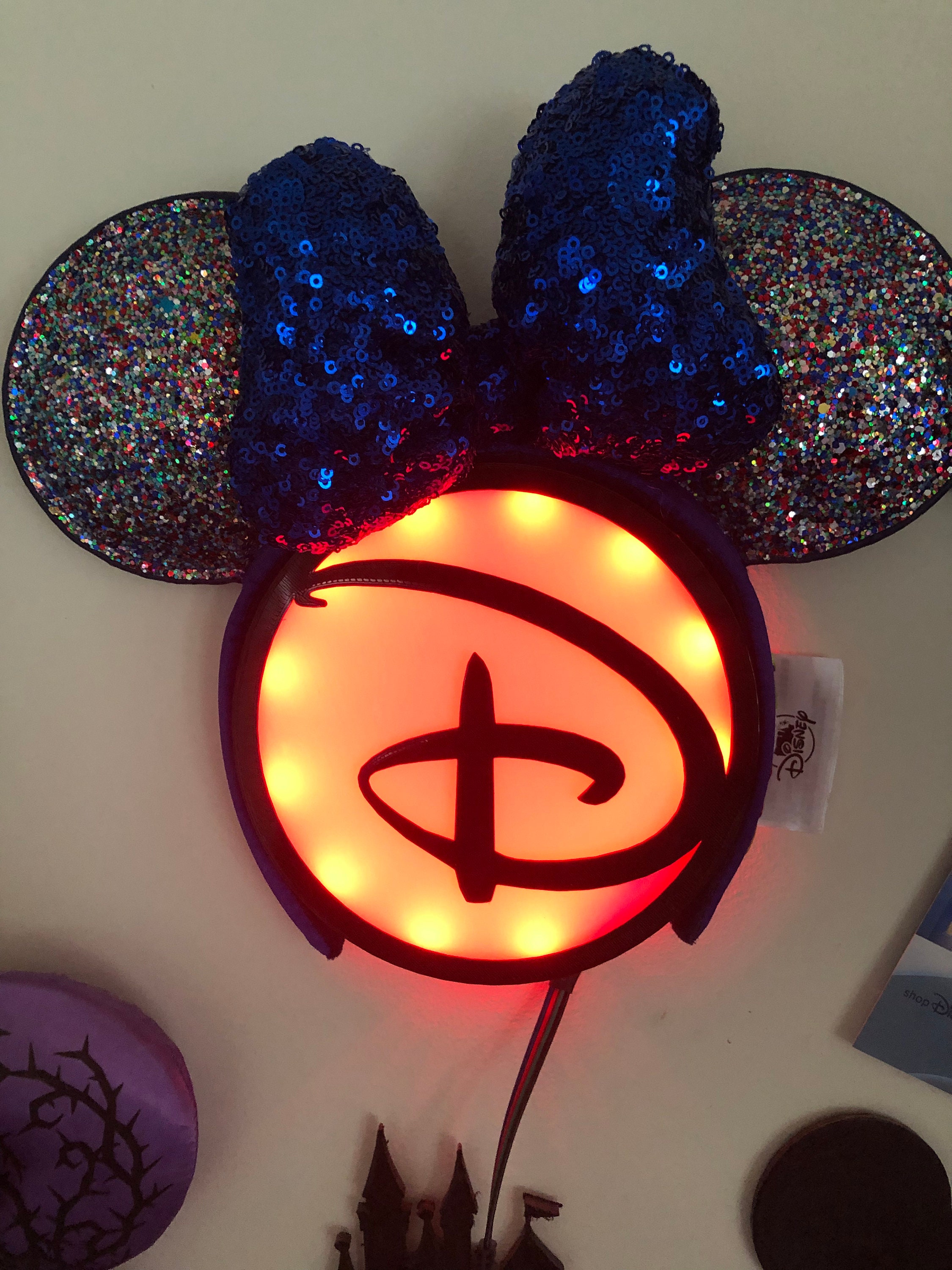 Disney Mickey Ears Wall Mount Display with lights! or without Art ...