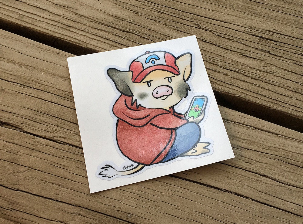 Lindo cerdito Poké Pigs GO Pokémon Piggy Vinyl Die Cut Art Decal Indoor ...