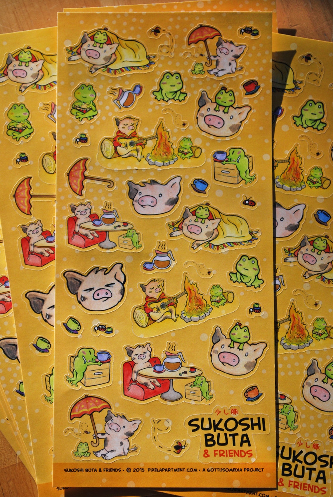 Cute Little Pig Japanese Kawaii Style Piggy Sticker Sheet - Etsy