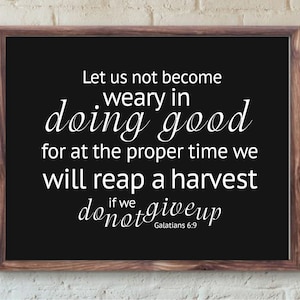 Galatians 6:9 Digital Print Bible Verse Art Print Printable Wall Decor ...