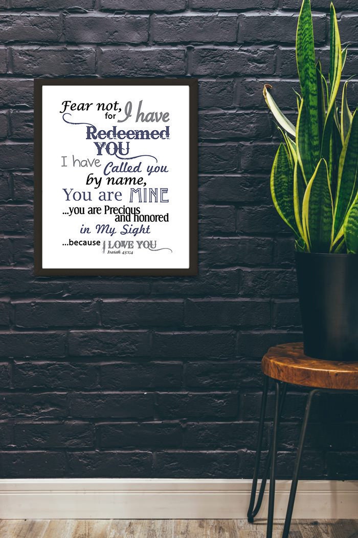 Isaiah 43:1-4 Digital File Bible Verse Art Print Printable | Etsy