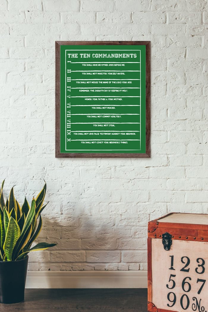 Ten Commandments Football Digital File Ten Commandments Kids Room Man ...