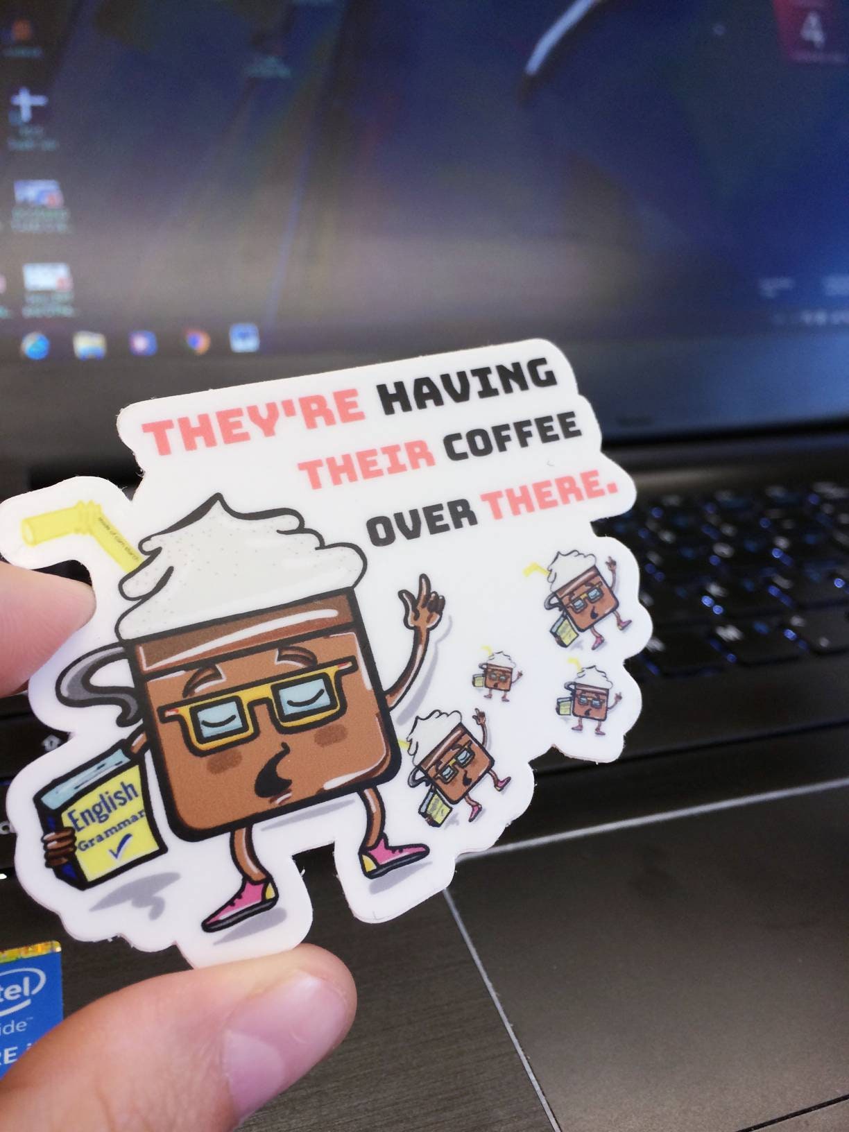 English Grammar Coffee Teacher Vinyl Sticker Teacher gift | Etsy