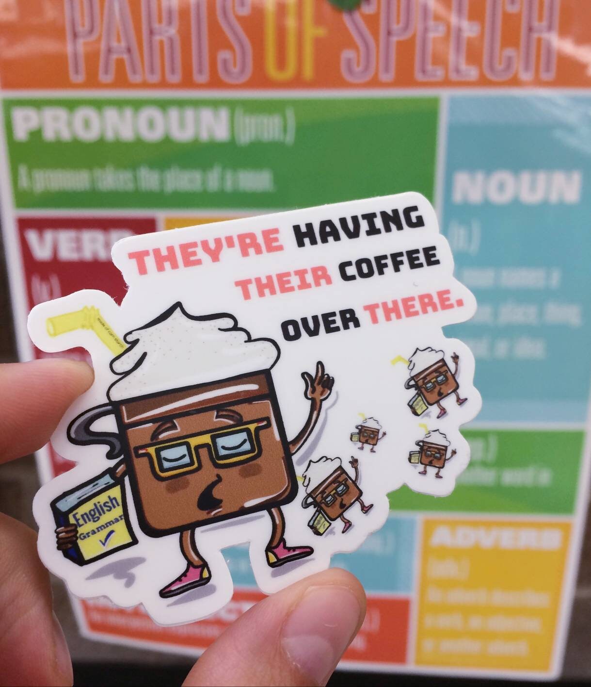 English Grammar Coffee Teacher Vinyl Sticker Teacher gift | Etsy