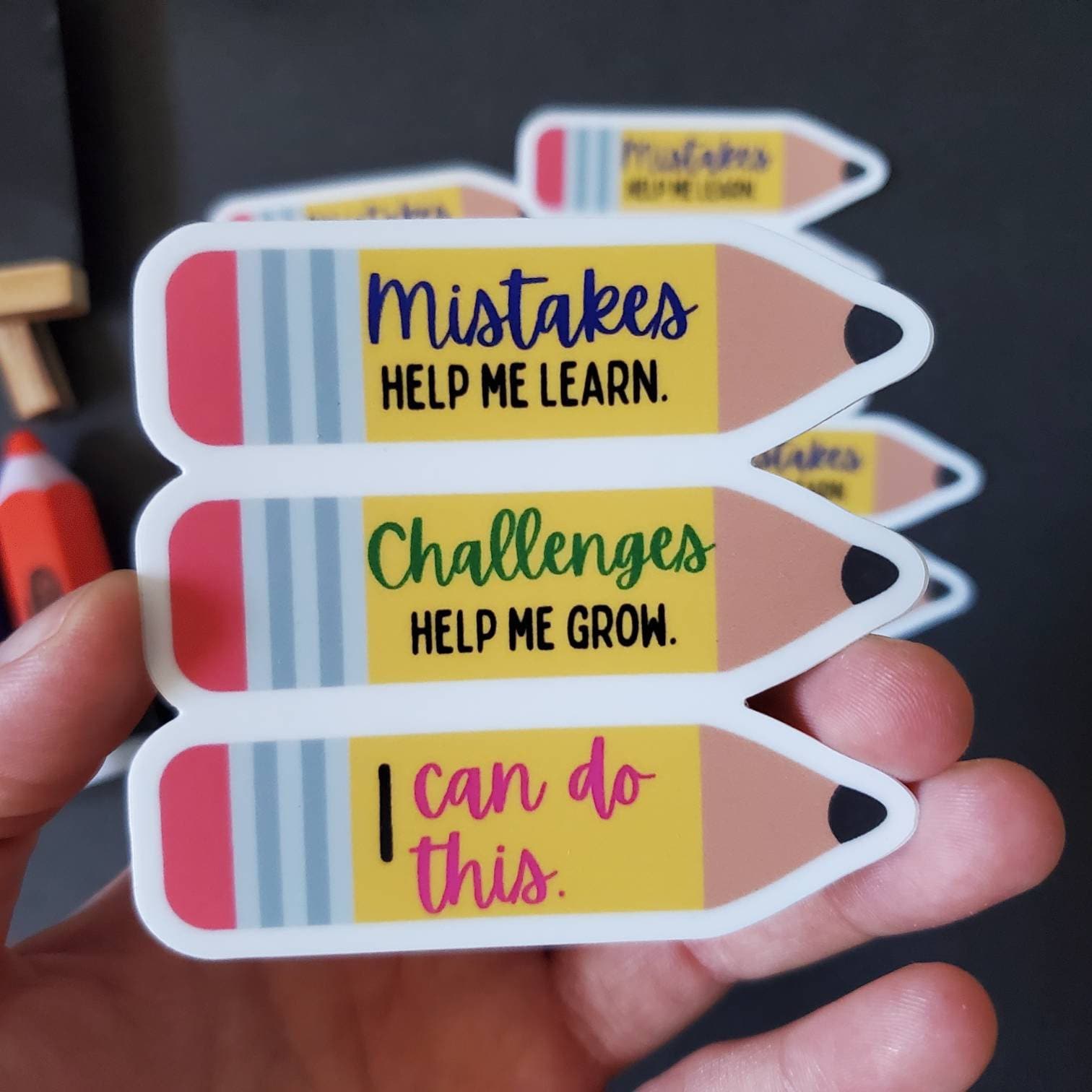 Growth Mindset Sticker Teacher Sticker Cute Pencil Sticker - Etsy UK