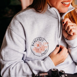 Business Logo Quarter Zip Sweatshirt, Custom Sweatshirt, Embroidered ...