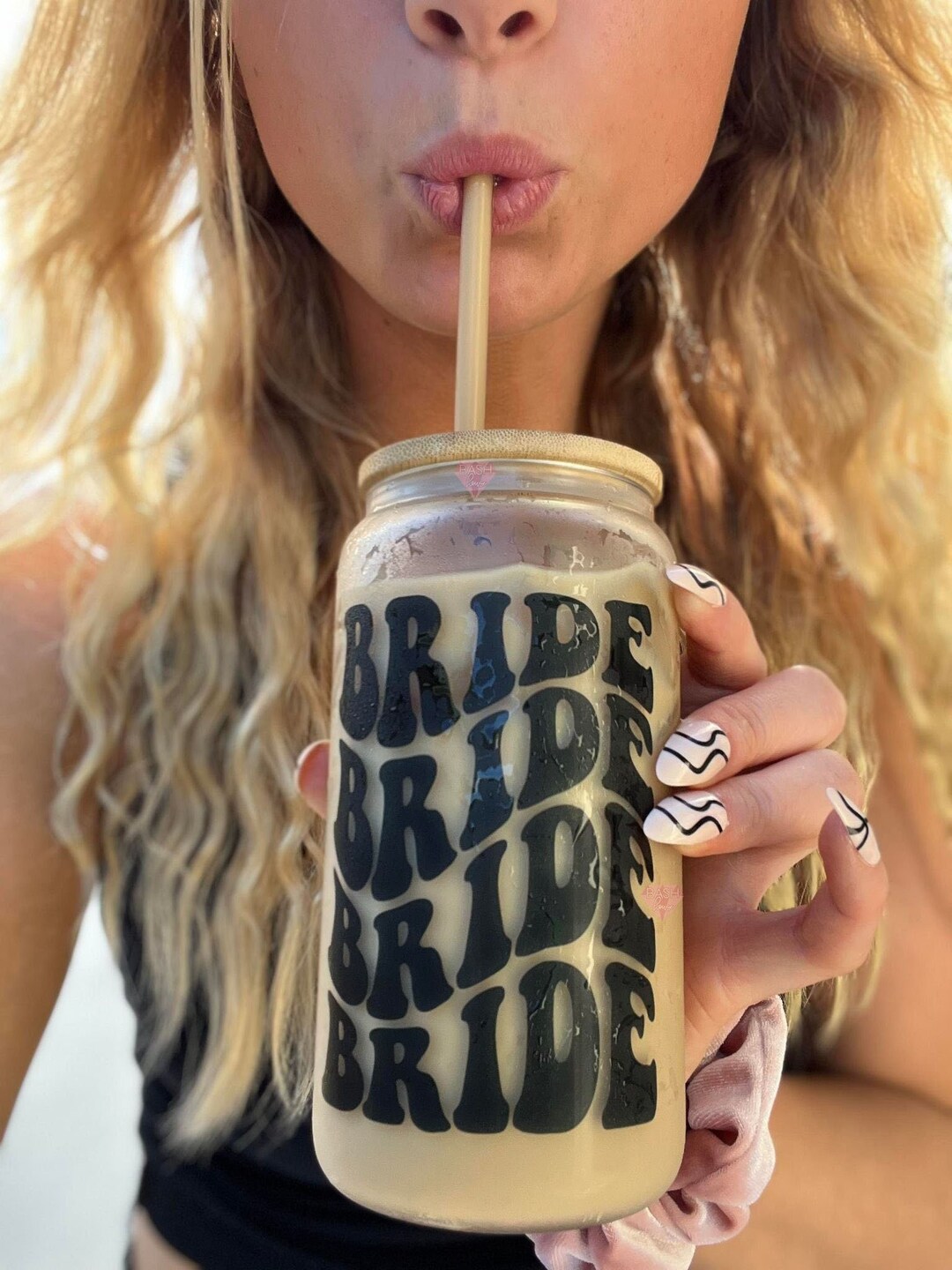 Bride Iced Coffee Cup, Retro Coffee Mug, Beercan Tumbler, Bride Glass ...