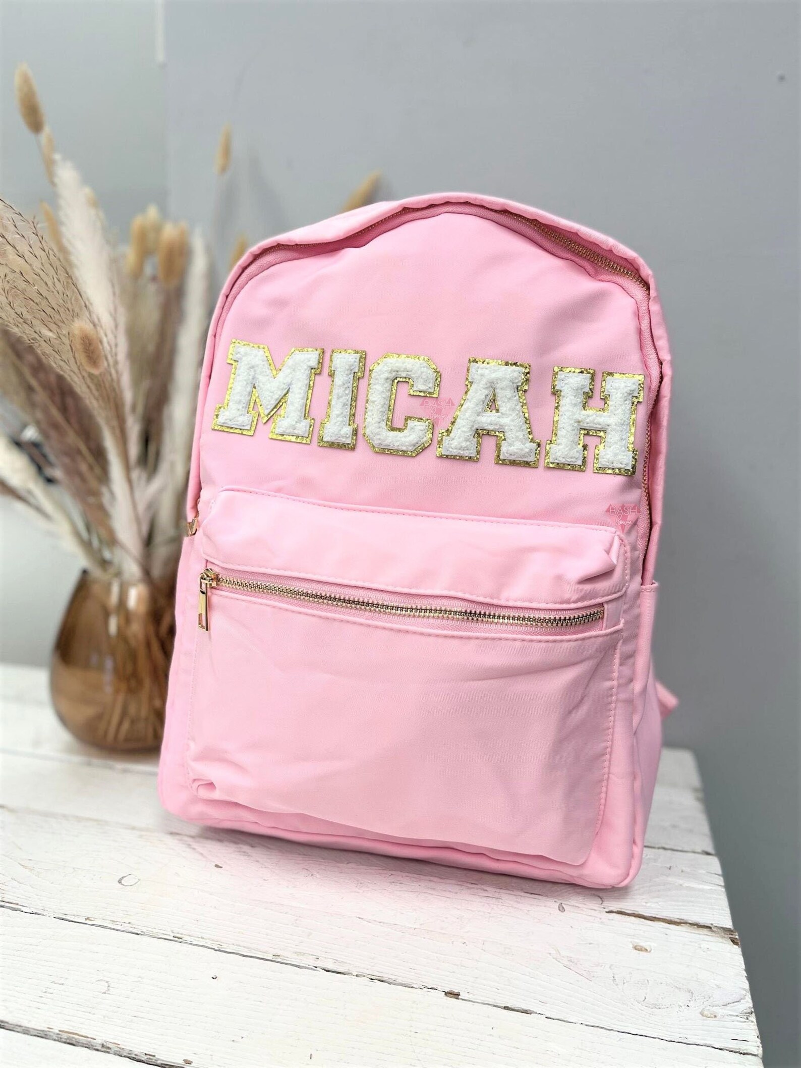 Preppy Backpack With Chenille Letter Patches Back to School - Etsy