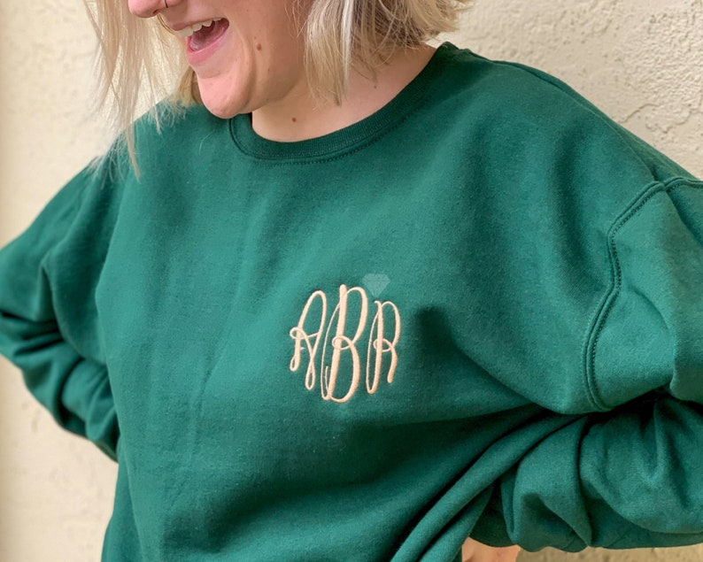 Monogram Sweatshirt Personalized Sweatshirt Embroidered - Etsy