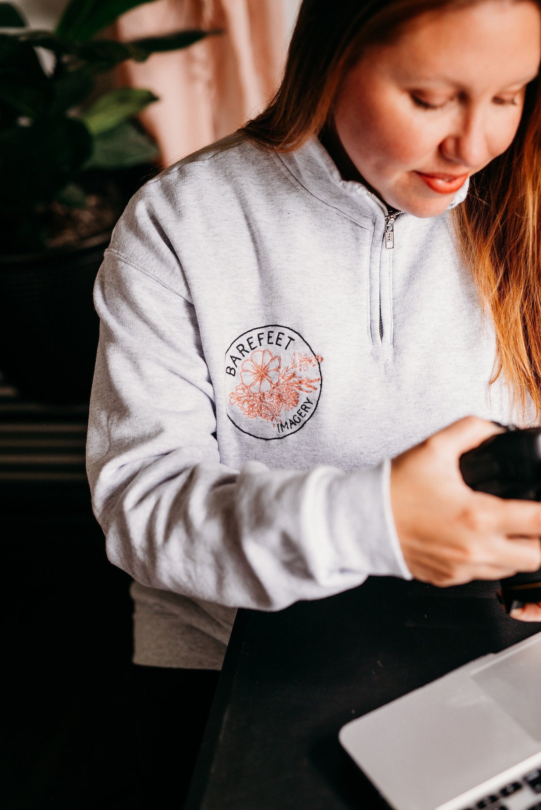 Business Logo Quarter Zip Sweatshirt, Custom Sweatshirt, Embroidered ...