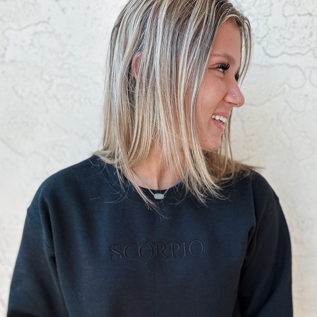 Zodiac Sign Sweatshirt, Embroidery Crewneck, Astrology Gift, Gift for ...