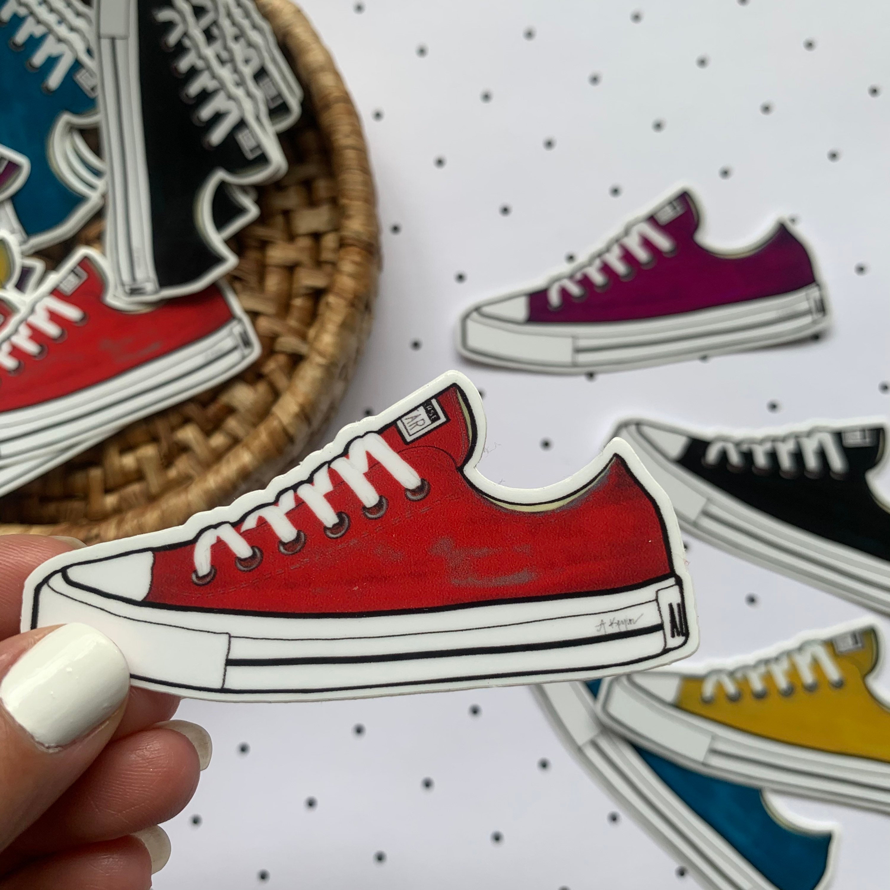 Converse Sneaker Vinyl Sticker, 1.5x3 - Etsy