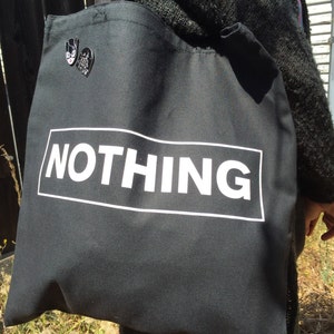 NOTHING Goth Handmade Silkscreened Tote Bag - Etsy