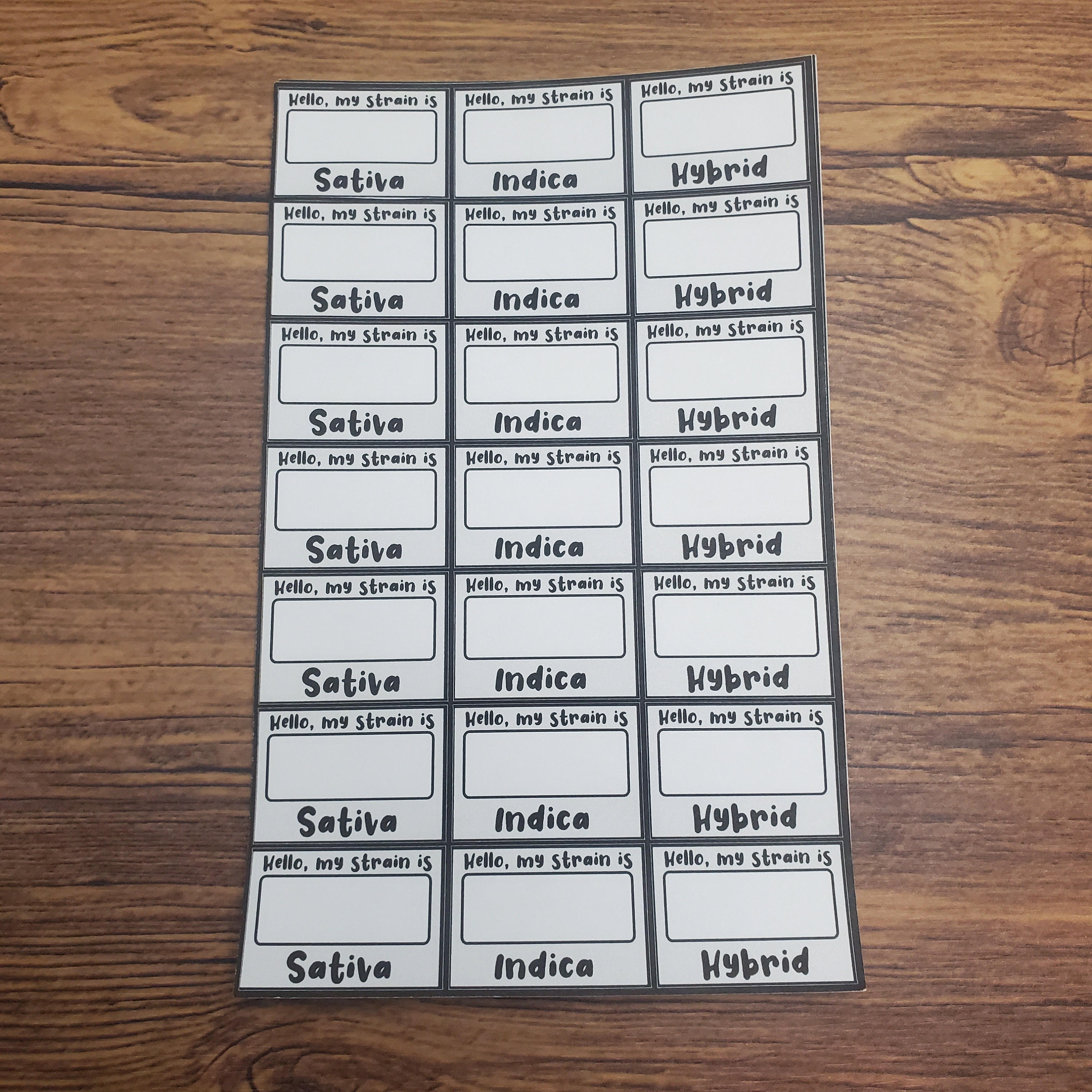 Printable Marijuana Cannabis Strain Tracker Stickers Vape - Etsy