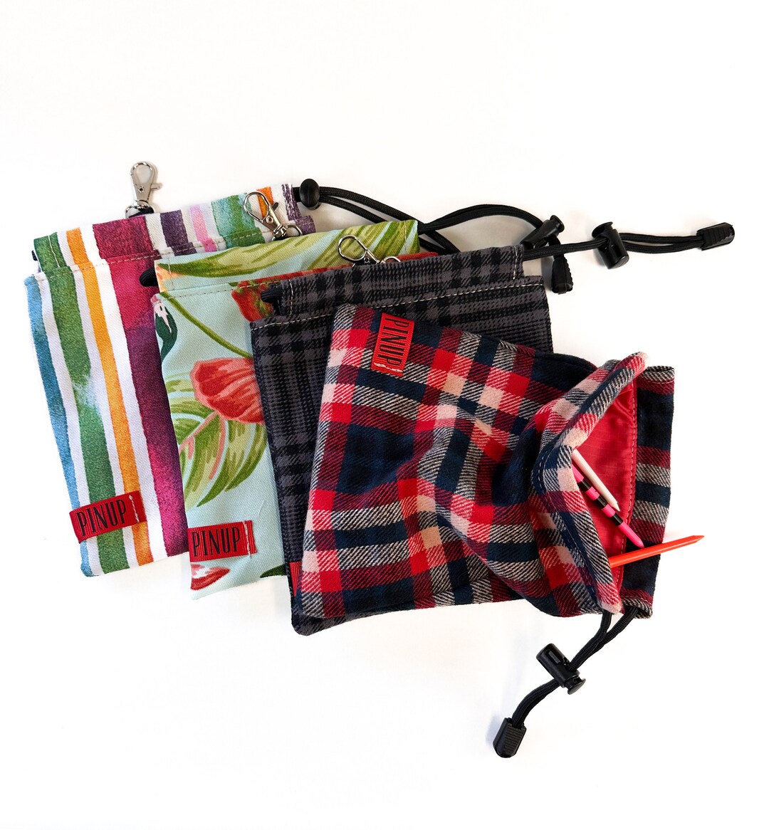 Golf Valuables Bag: Handmade Drawstring Pouch With Clip - Etsy