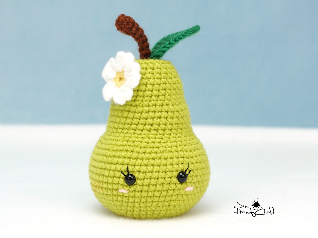 Stuffed Pear Fruit Kawaii Pear Plushie Artificial Pear - Etsy