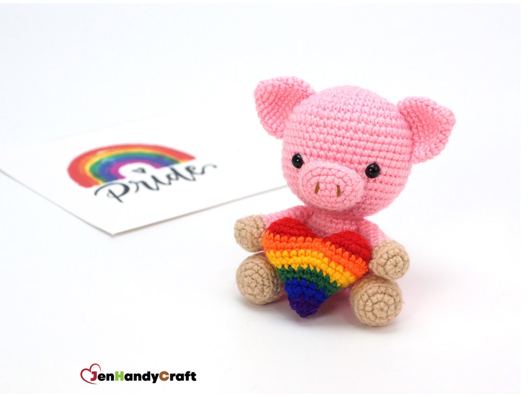 Stuffed Piggy With Rainbow Heart Rainbow Pride Flag, LGBT Support ...