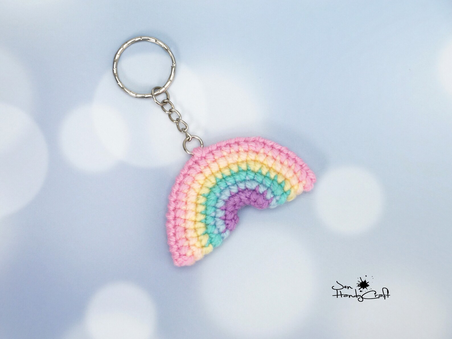 Rainbow Keychain Bright Rainbow Key Ring or Bag Charm - Etsy