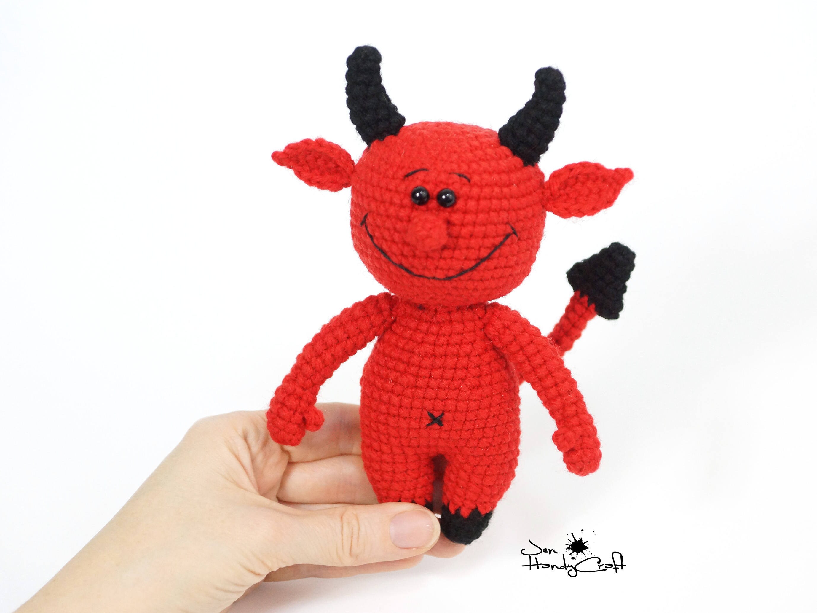 Red devil doll Funny devil Halloween decoration Spooky | Etsy