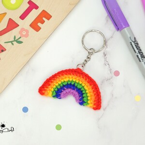 Rainbow Keychain Bright Rainbow Key Ring or Bag Charm - Etsy