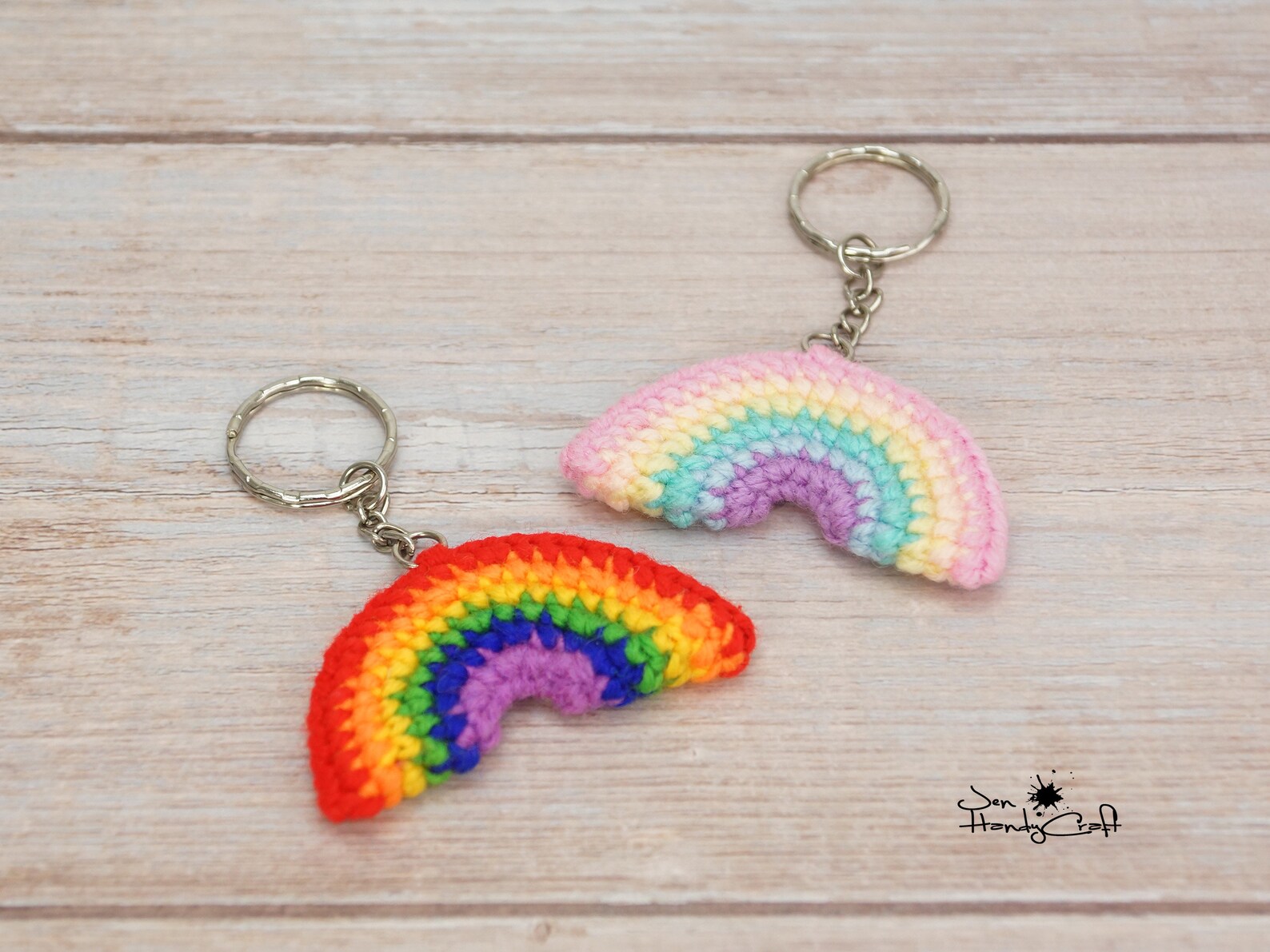Rainbow Keychain Bright Rainbow Key Ring or Bag Charm - Etsy
