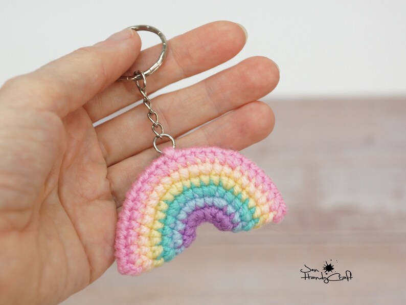 Rainbow Keychain Bright Rainbow Key Ring or Bag Charm - Etsy