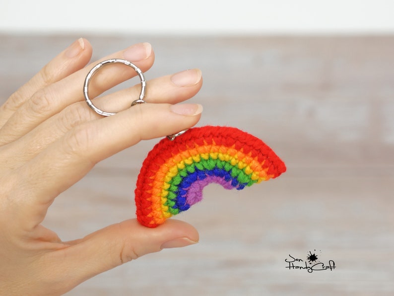 Rainbow Keychain Bright Rainbow Key Ring or Bag Charm - Etsy