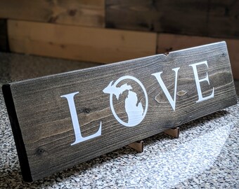 Michigan Love Sign - Etsy