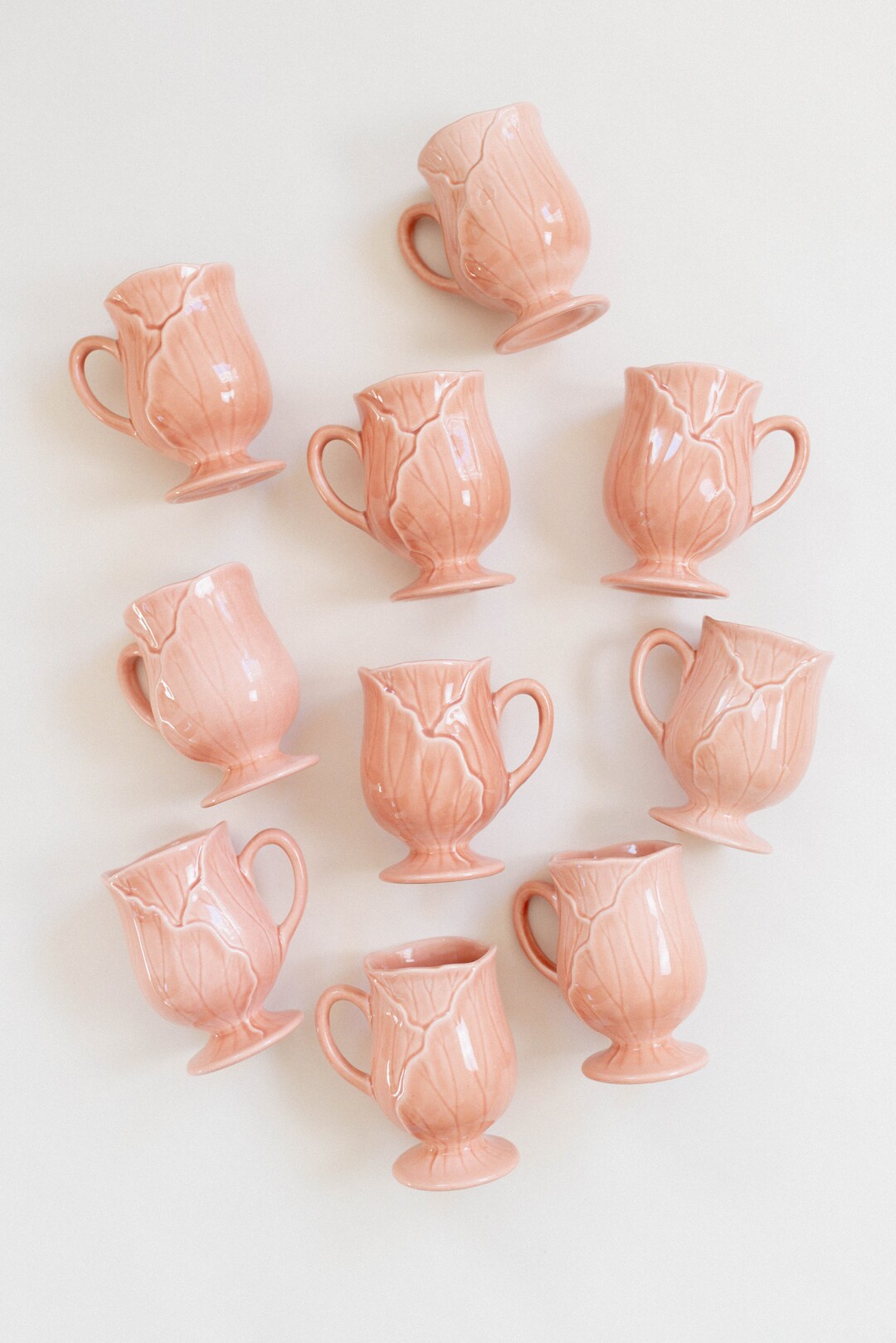 Set of 10 Vintage Metlox Potteries Lotus Poppytrail Ceramic Pink Peach ...