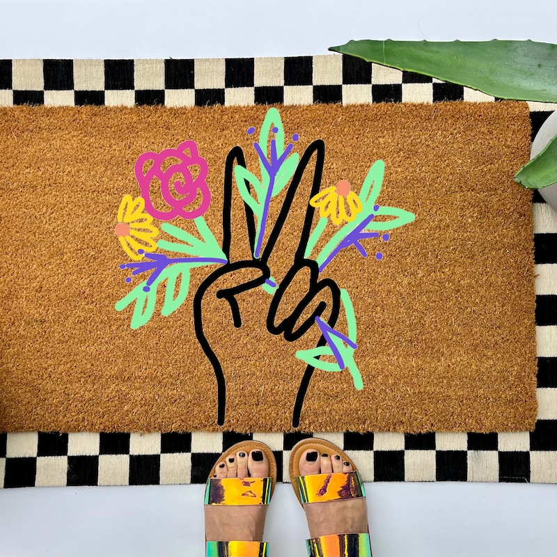 Peace Doormat - Etsy