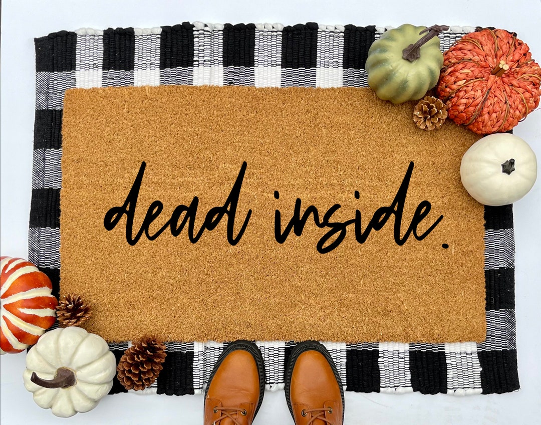Custom Dead Inside Doormat: Halloween Boho Home Decor, Funny Fall ...